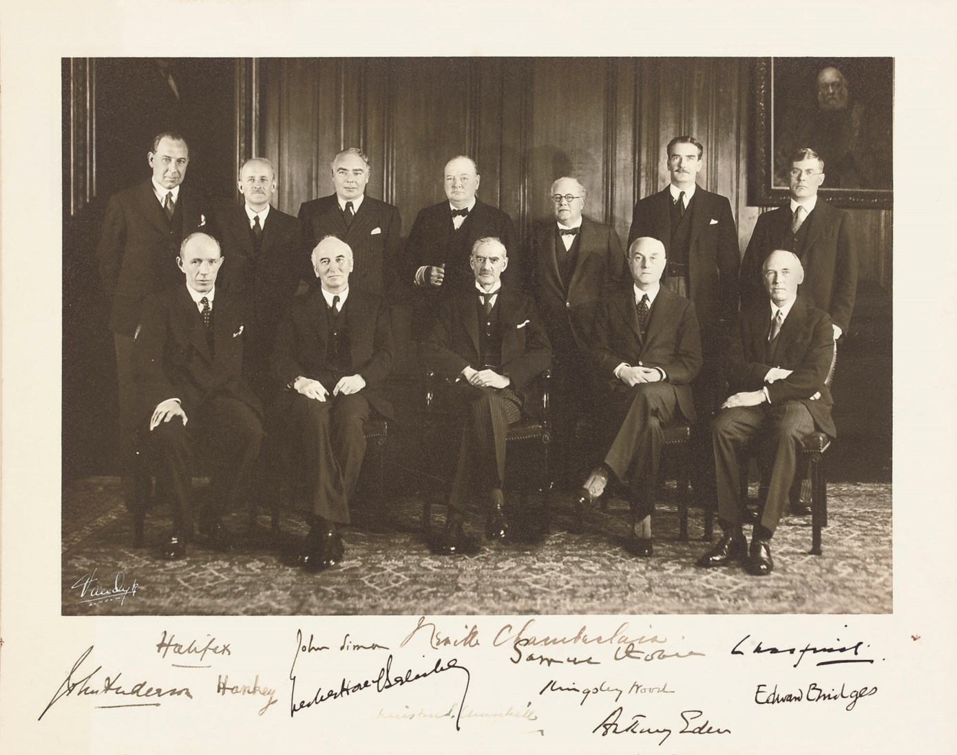 CHURCHILL, Winston S. Photograph signed (at lower margin, 'Winston S ...